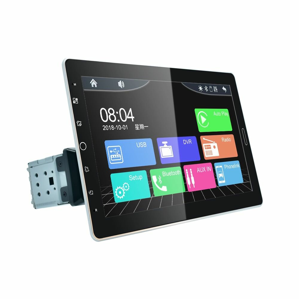 10.1 дюймов 1DIN MP5 авто-радиоприемник, поддерживающий Carplay/Android auto, Bluetooth, автомобильное приводное устройство с экраном FM, USB, TF