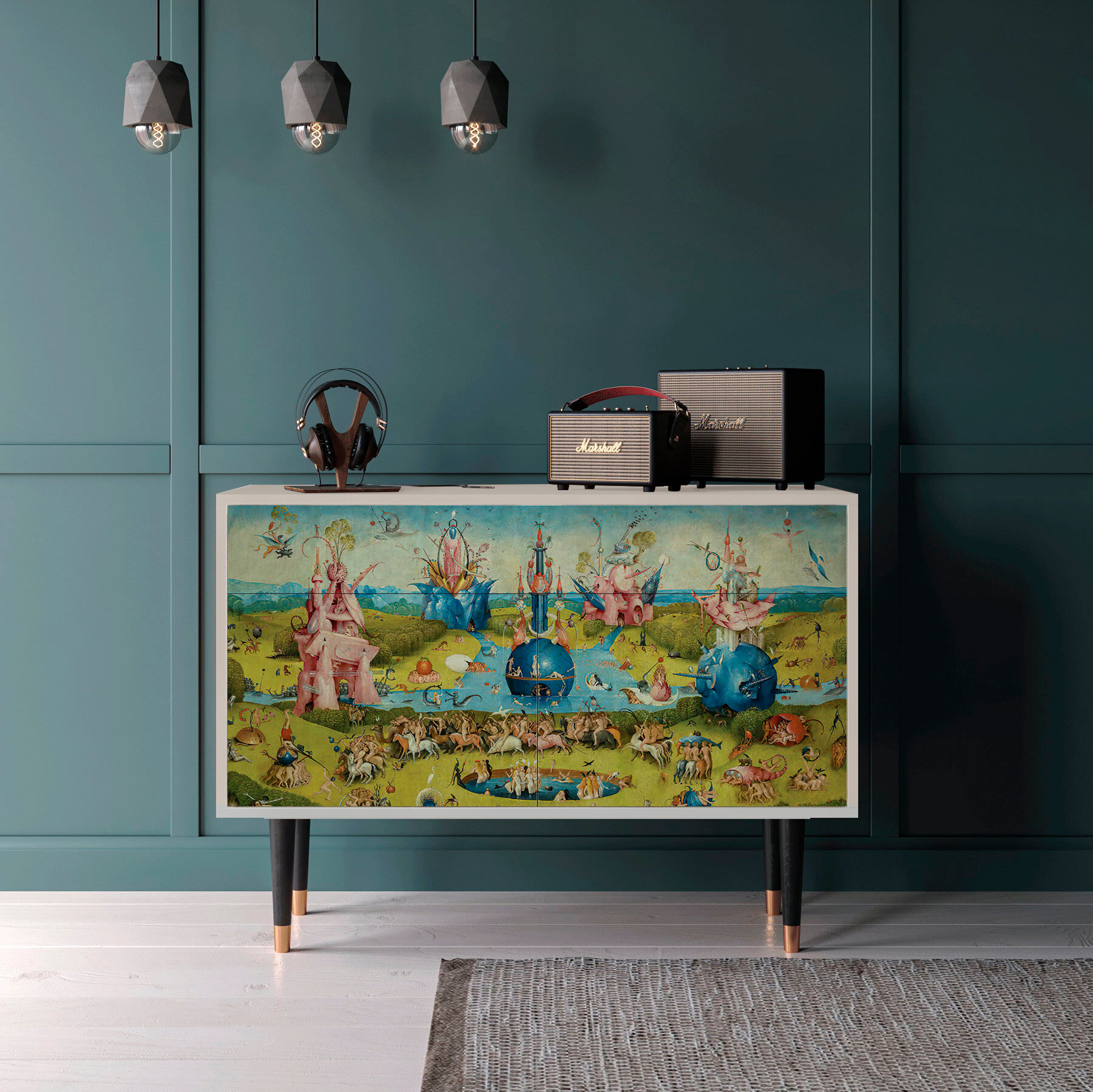 Комод - STORYZ - BS4 The Garden by Hieronymus Bosch, Размер - 115 x 85 x 48 см, Цвет корпуса - Сатин