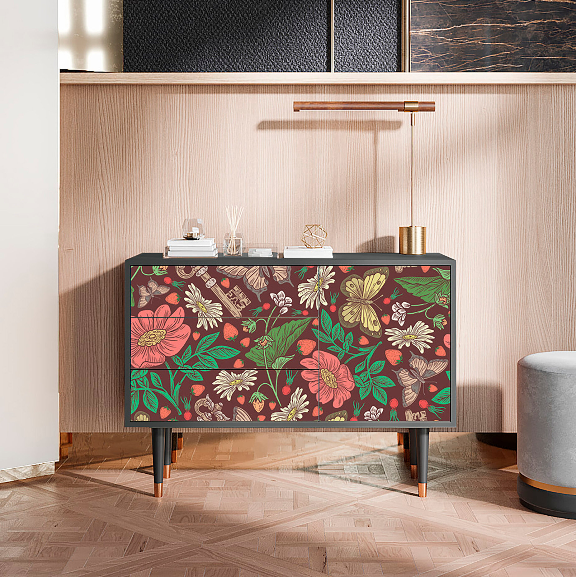 Комод - STORYZ - S3 Alice in Wonderland, Размер - 115 x 84 x 41 см, Цвет корпуса - , Антрацит
