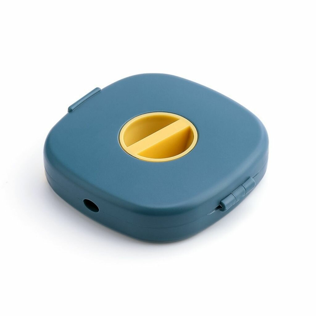 Для контроля длины, кабель для наушников, передачи данных, зарядки, портативная вращающаяся коробка намотки, хранения с держателем мобильного телефона-синий