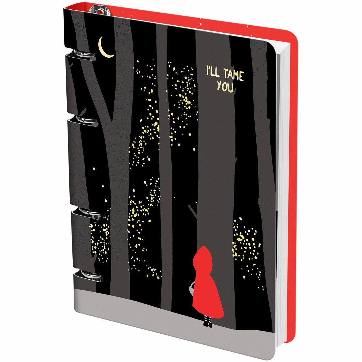 Тетрадь на кольцах 100л, А5 MESHU "Little red", картон, матовая ламинация, тиснение фольгой (MS_63945)