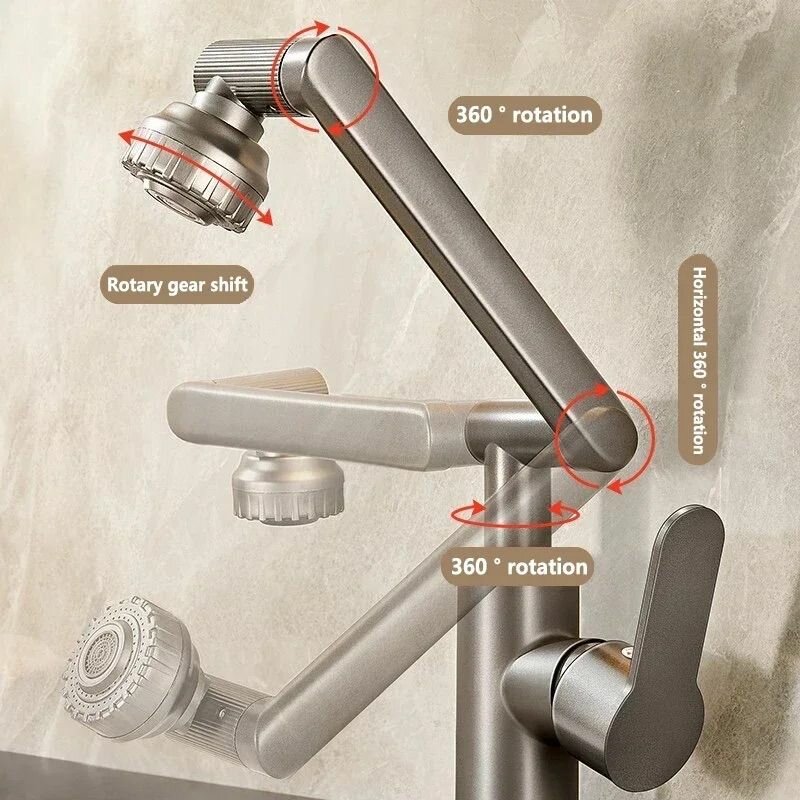 Современный смеситель для кухни и ванной комнаты, черный