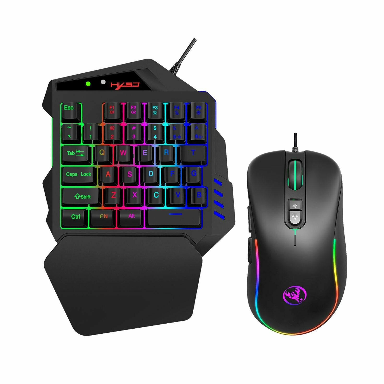 Однокластная игровая клавиатура V500 RGB + J300 с 2 USB-портами