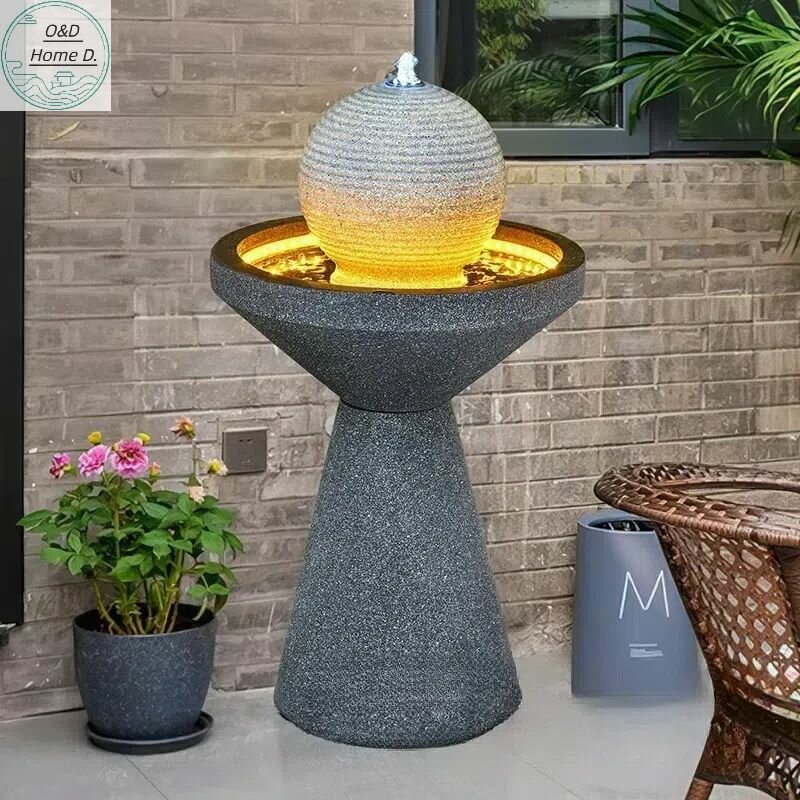 Фонтан садовый с подсветкой, Простая горка в европейском стиле, фонтан с проточной водой, колесо фэн-шуй