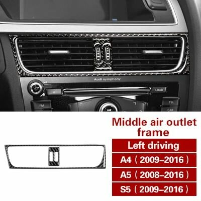 Наклейка из углеродного волокна для Audi A4 B8, A5, S5: центральная консоль, навигация, выход воздуха, CD панель, аксессуары интерьера