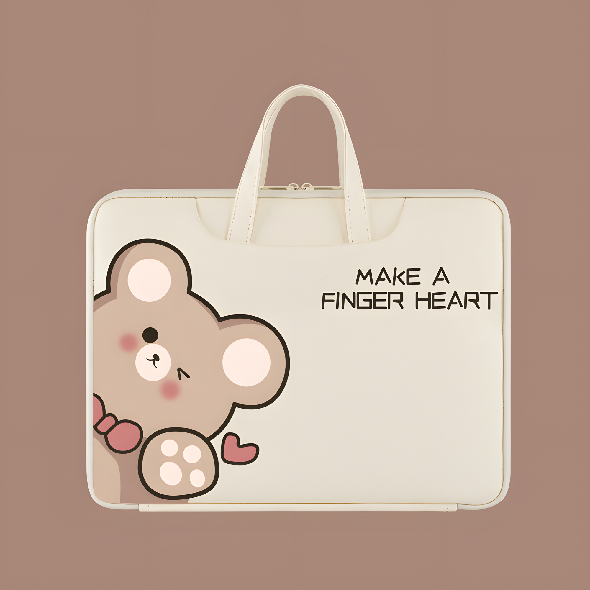 Сумка для ноутбука 14", влагозащитная, 3 отделения, медвежонок Бишин