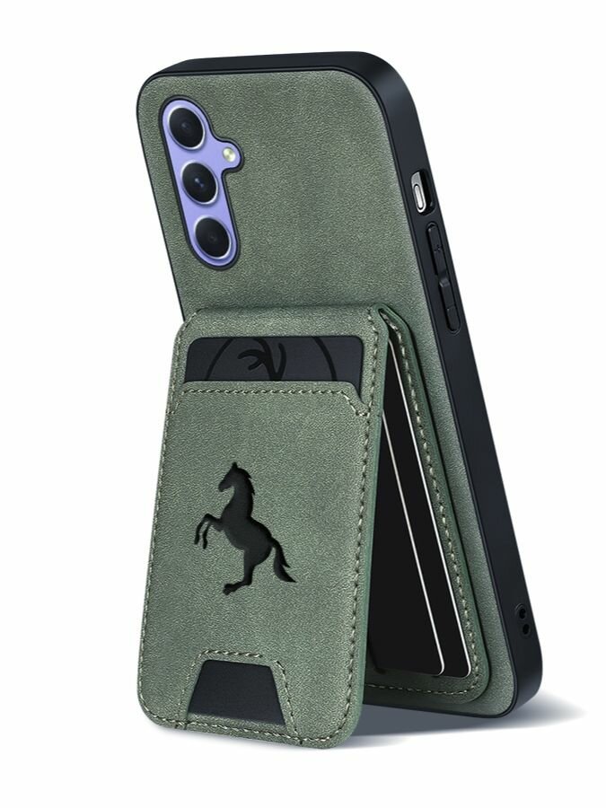 Кожаный чехол для Самсунг Галакси A55 /Samsung Galaxy A55, со встроенным держателем для карт, прочный раскладной чехол для телефона для женщин и мужчин, нескользящий