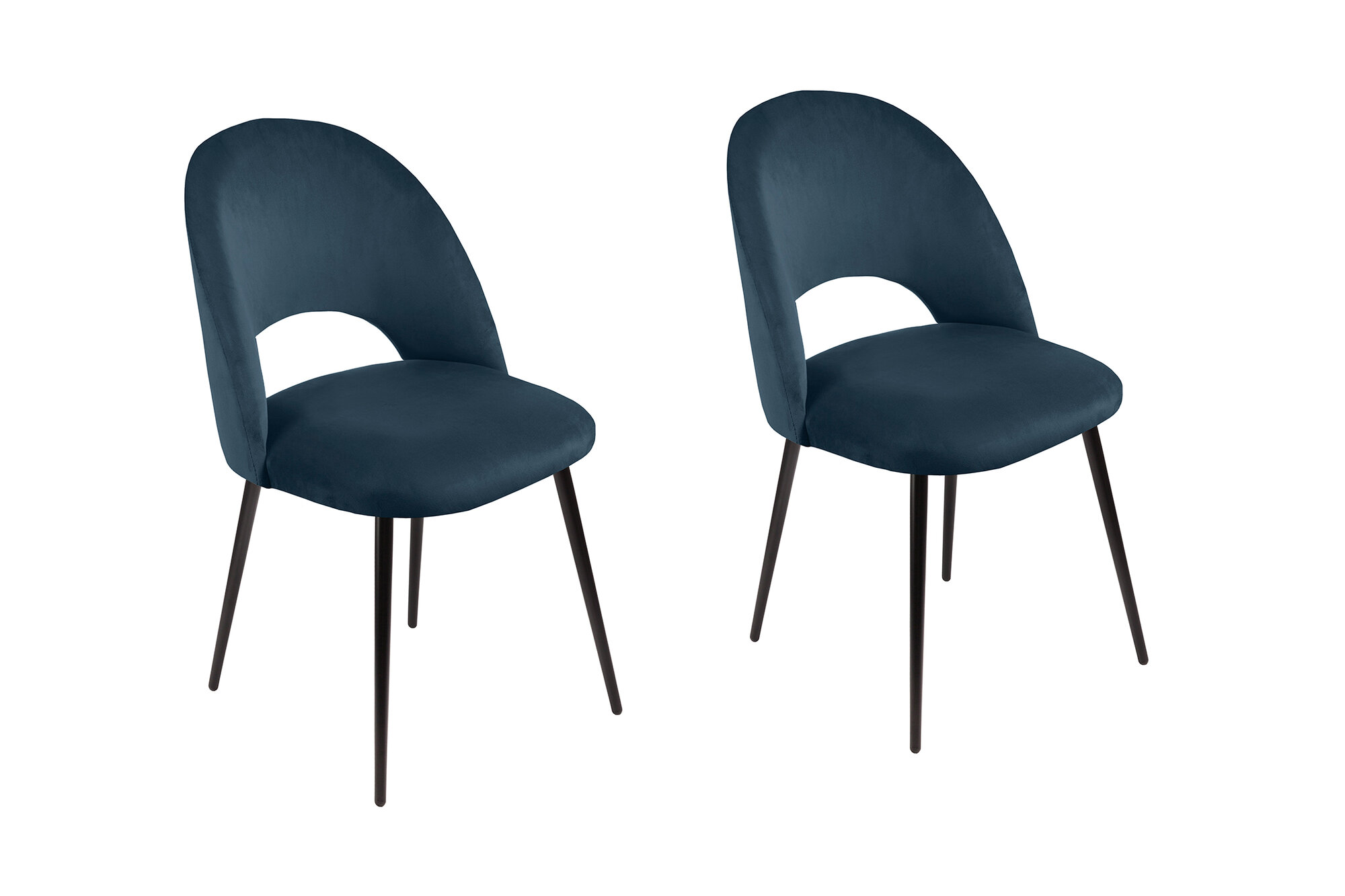 Комплект стульев Нонтон AV 415, 2 шт, 49х81х43 см, черный муар / велюр синий