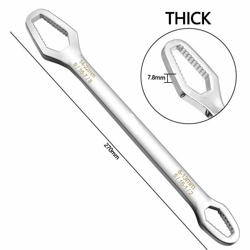 Универсальный Торкс-ключ двусторонний самозатягивающийся регулируемый для очков 8-22 мм многофункциональный