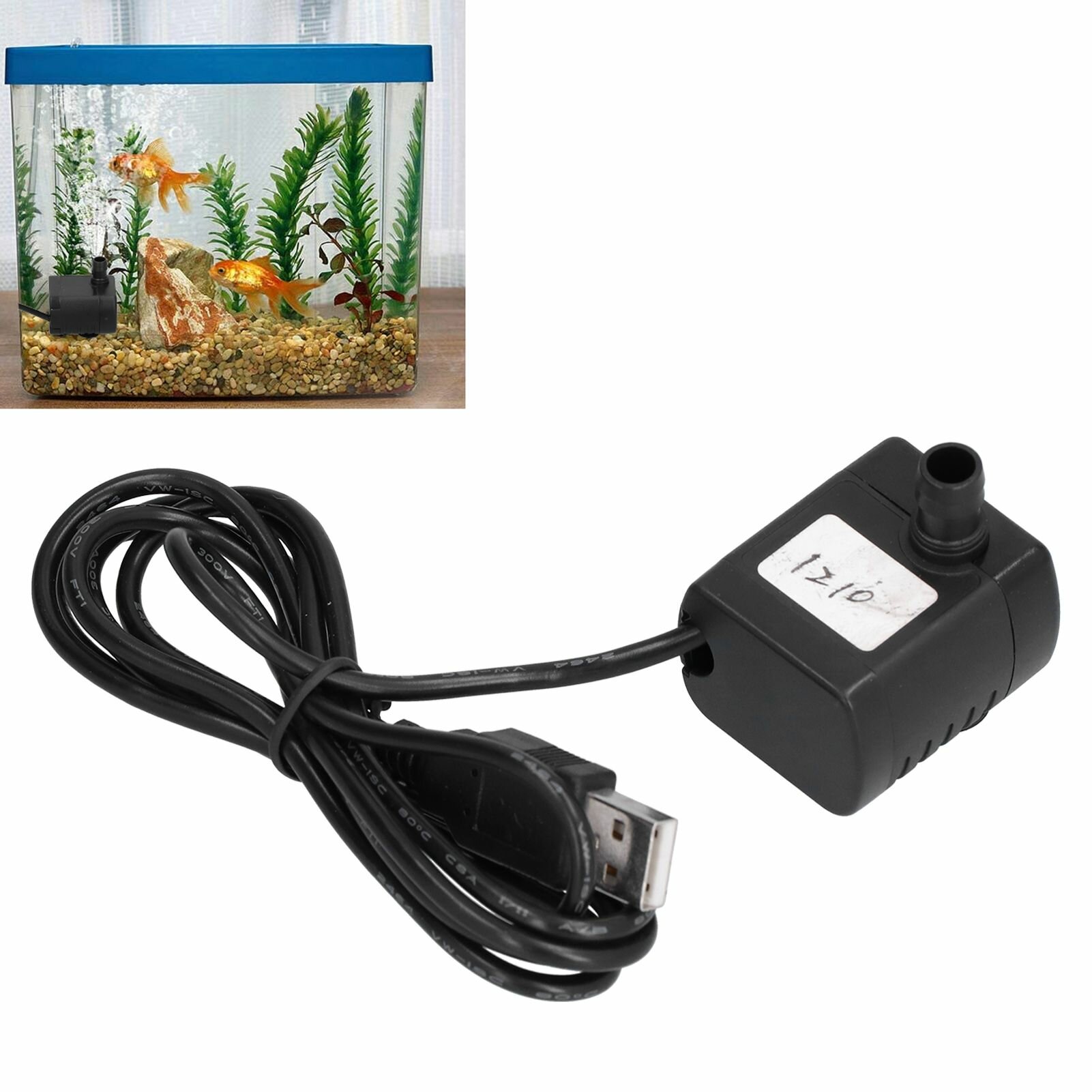 Водяной насос мини 170л/ч DC водонепроницаемый погружной насос с USB-разъемом для аквариумов фонтаны DC12V