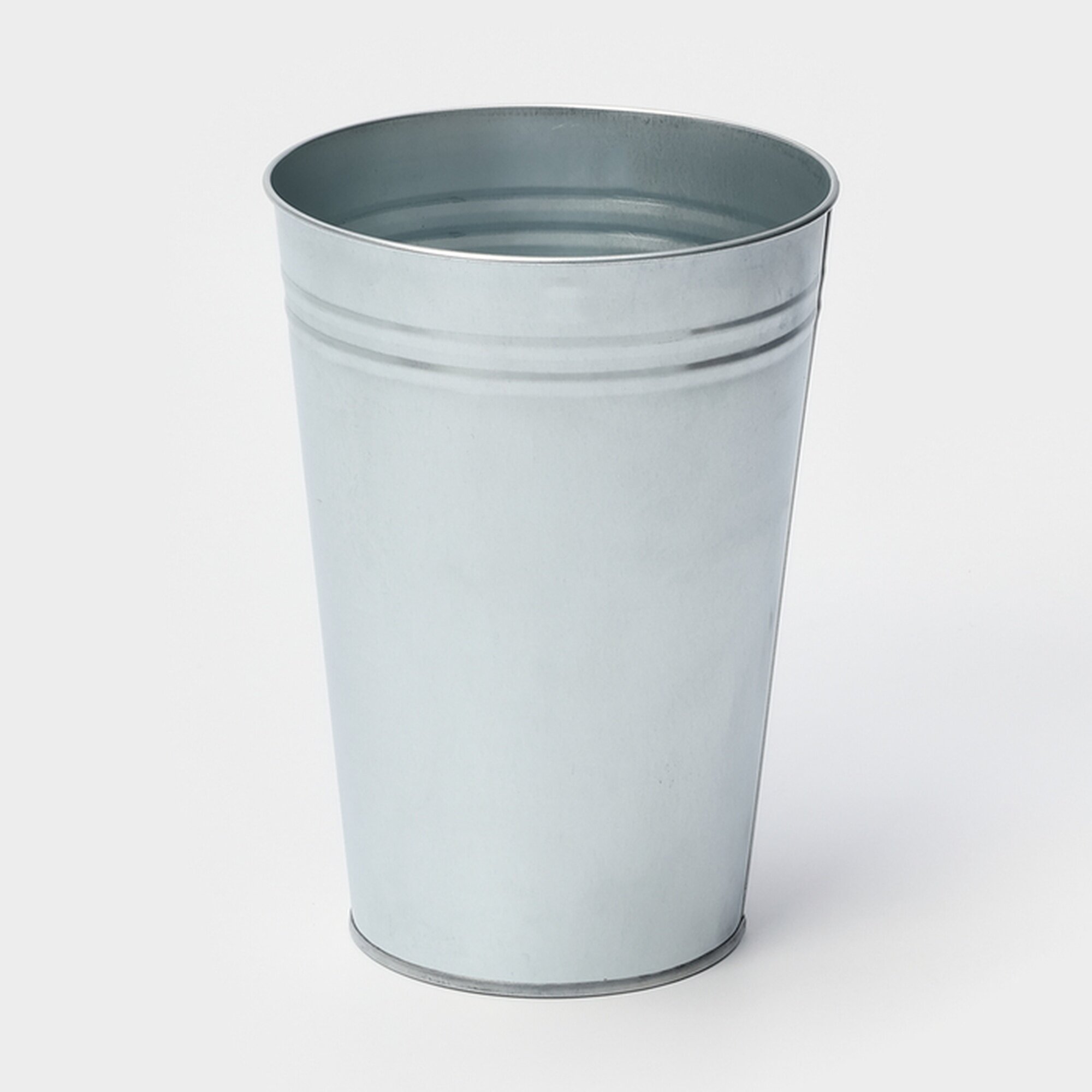 Вазон, оцинкованный, без ручек, цвет серебристый, объем 7л, 29см