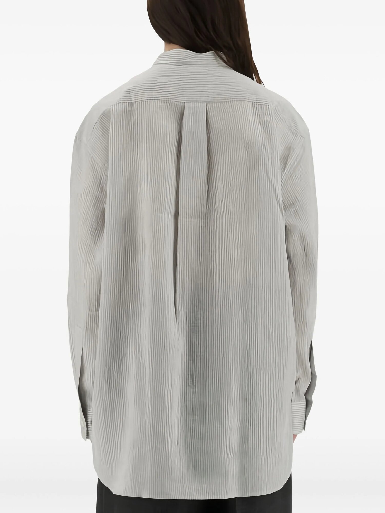 Топ Studio Nicholson Stripe collarless top, размер 10, серый — фото 1