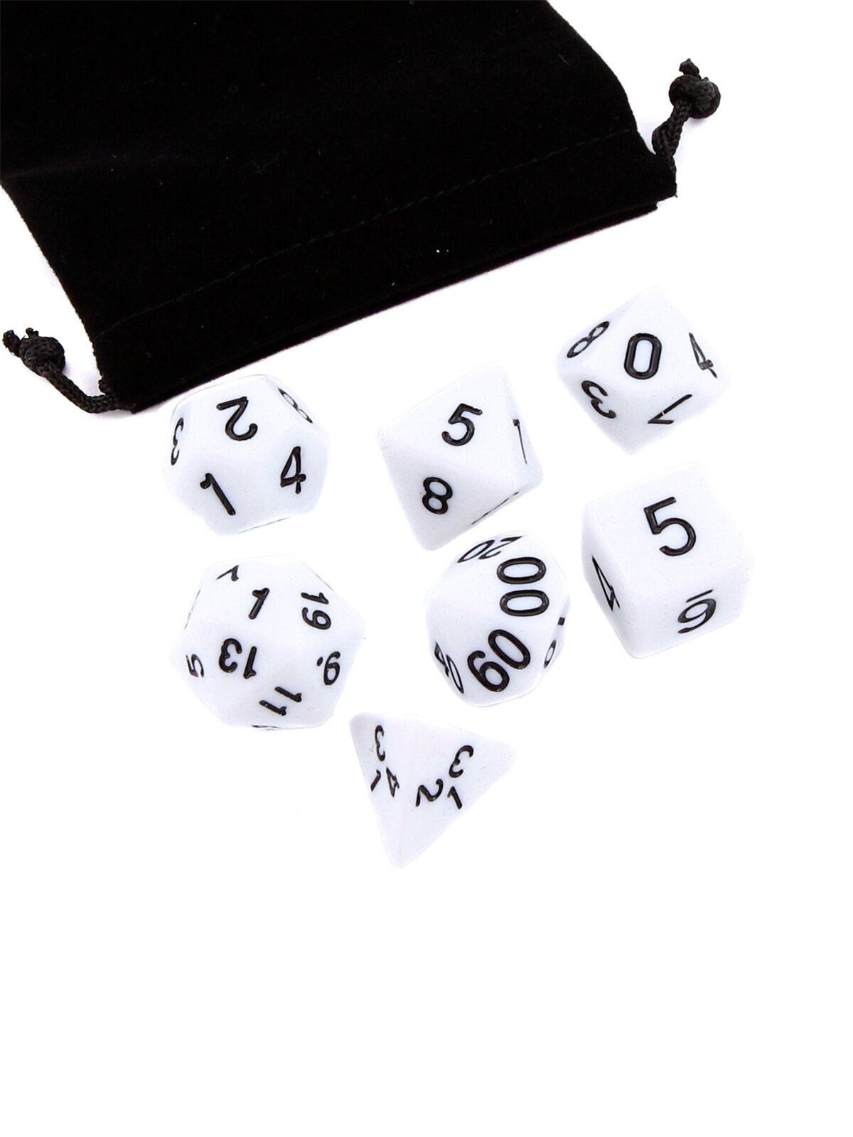 Набор игральных кубиков STUFF PRO дайсы с мешочком 7 шт, белый