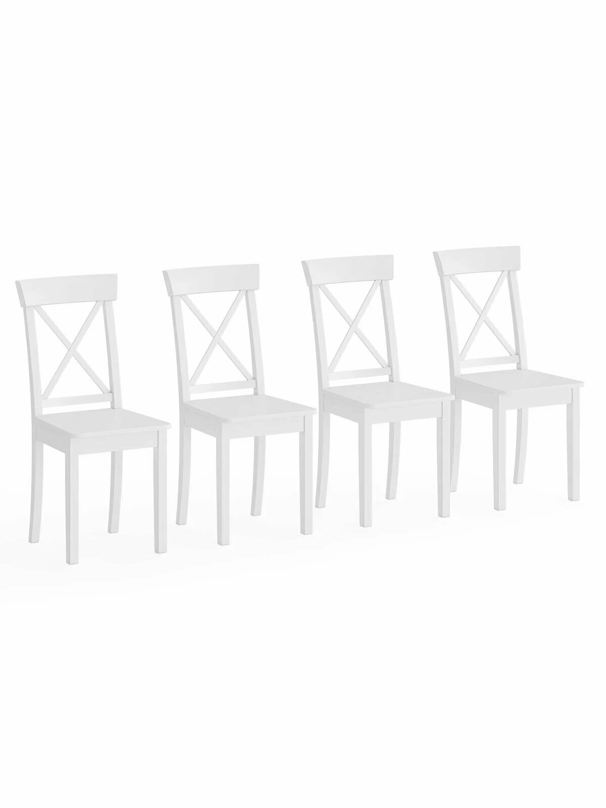 Стулья для кухни деревянные Гольф-14 комплект 4 шт. с жестким сиденьем, цвет белый