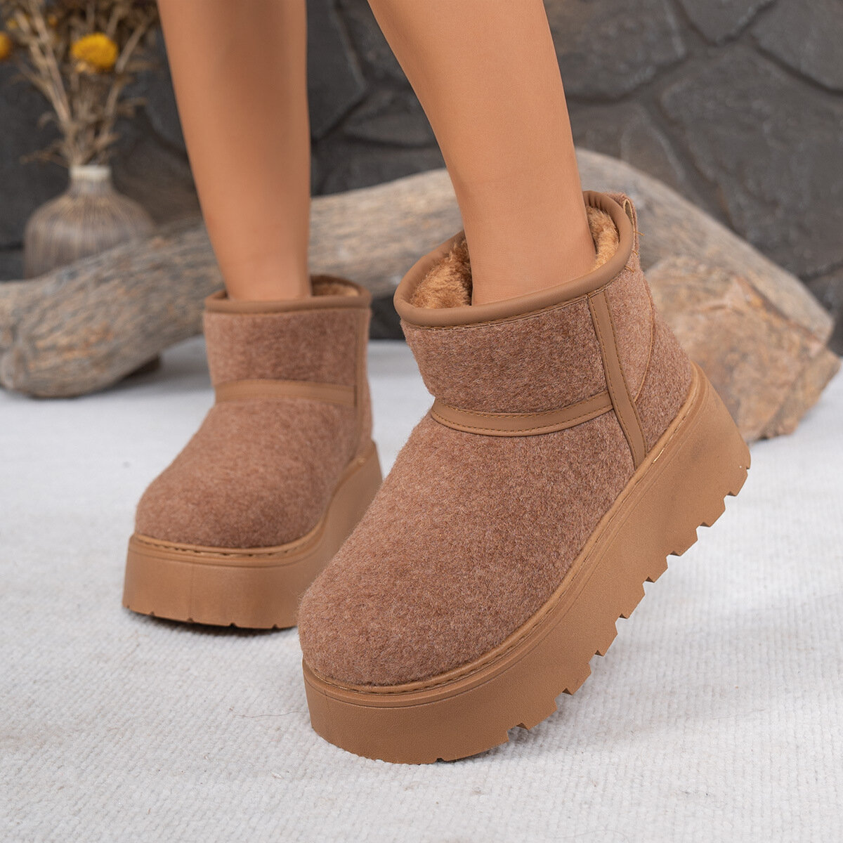 Зимние ботинки с большой головкой, женские, из толстого бархата и хлопка, зимние 2025, новые теплые ботинки для снега из хлопка, зимние ботинки для хлеба