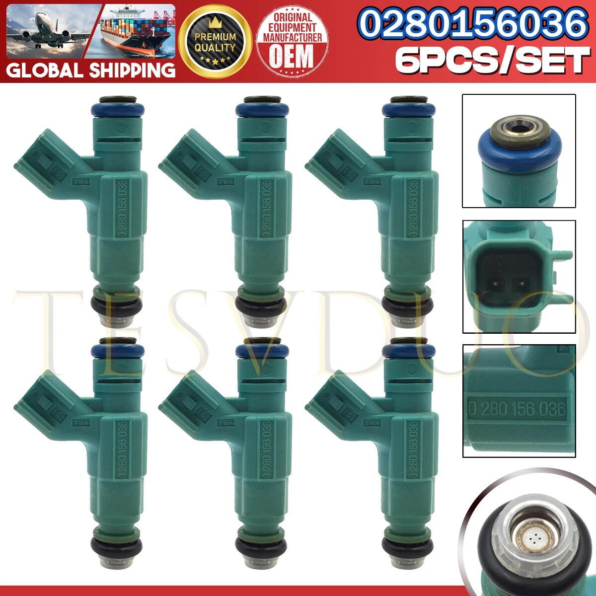 6 шт. OEM топливные форсунки 0280156036 РЛ 591756 AB для Chrysler Concorde Sebring Dodge Intrepid Stratus 2.7L, green