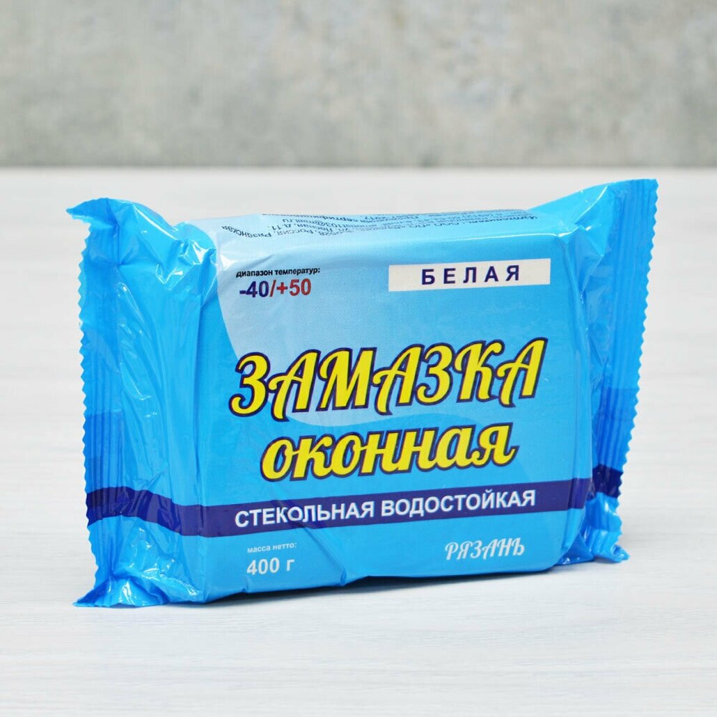Замазка оконная стекольная 400г, белая, морозостойкая, диапазон температур -40/+50°C