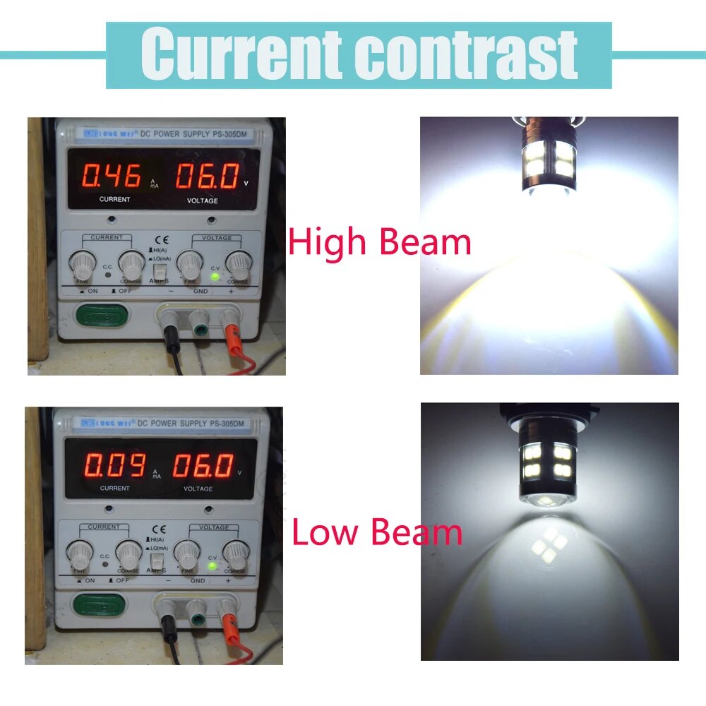 1 шт. P42D 6 В/12 В постоянного тока светодиодная лампа для фар мотоцикла Hi/Lo Beam мотоцикл 6V DC
