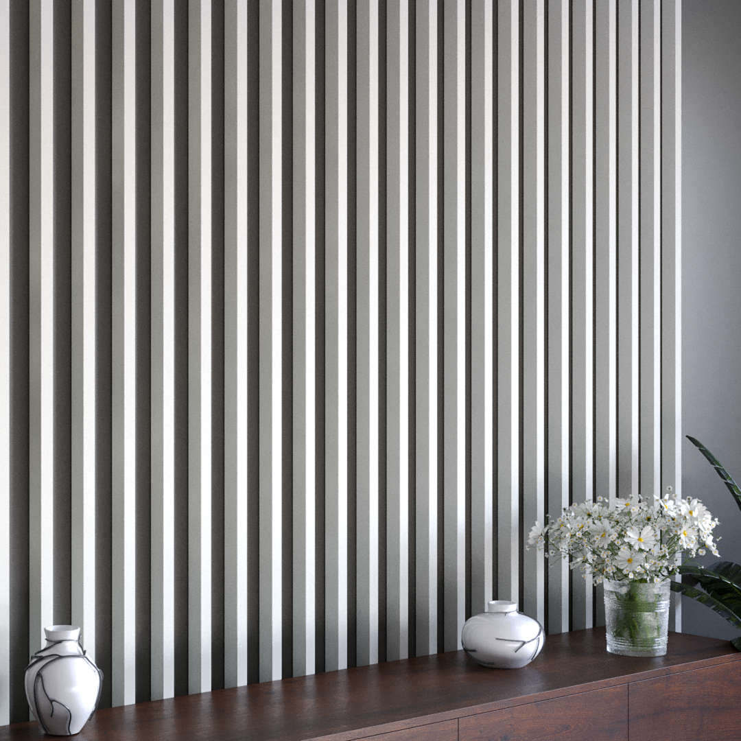 Декоративная рейка саваш МДФ 40*25*2800 мм белый - 15 шт.