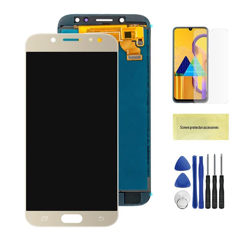 Дисплей J730, для Samsung Galaxy J7 Pro 2017, J730 J730G J730GM, ЖК-дисплей, цифровой сенсорный Gold