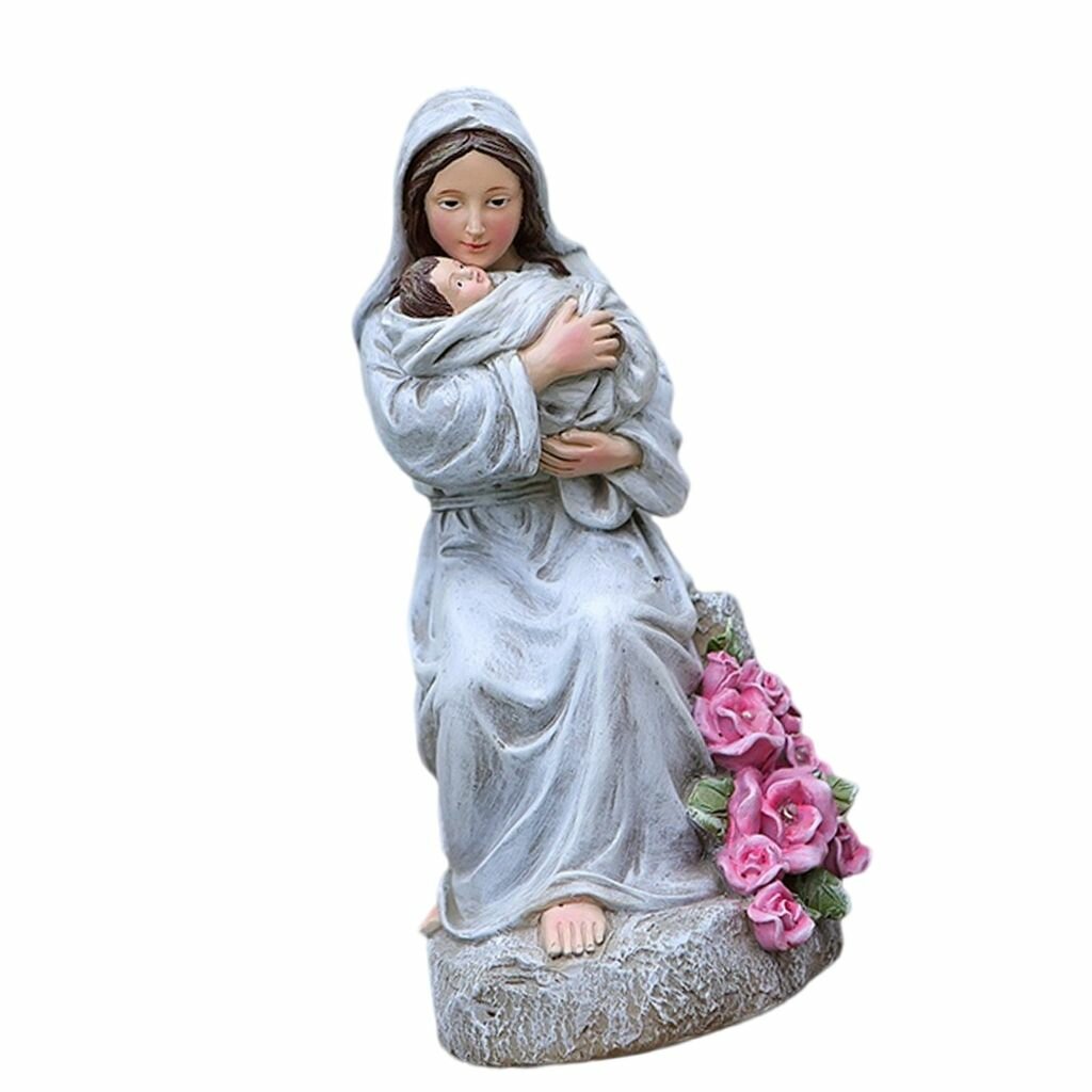 Семейное украшение ручной работы на день благодарения для матери и ребенка-Серый-сидящие мать дитя