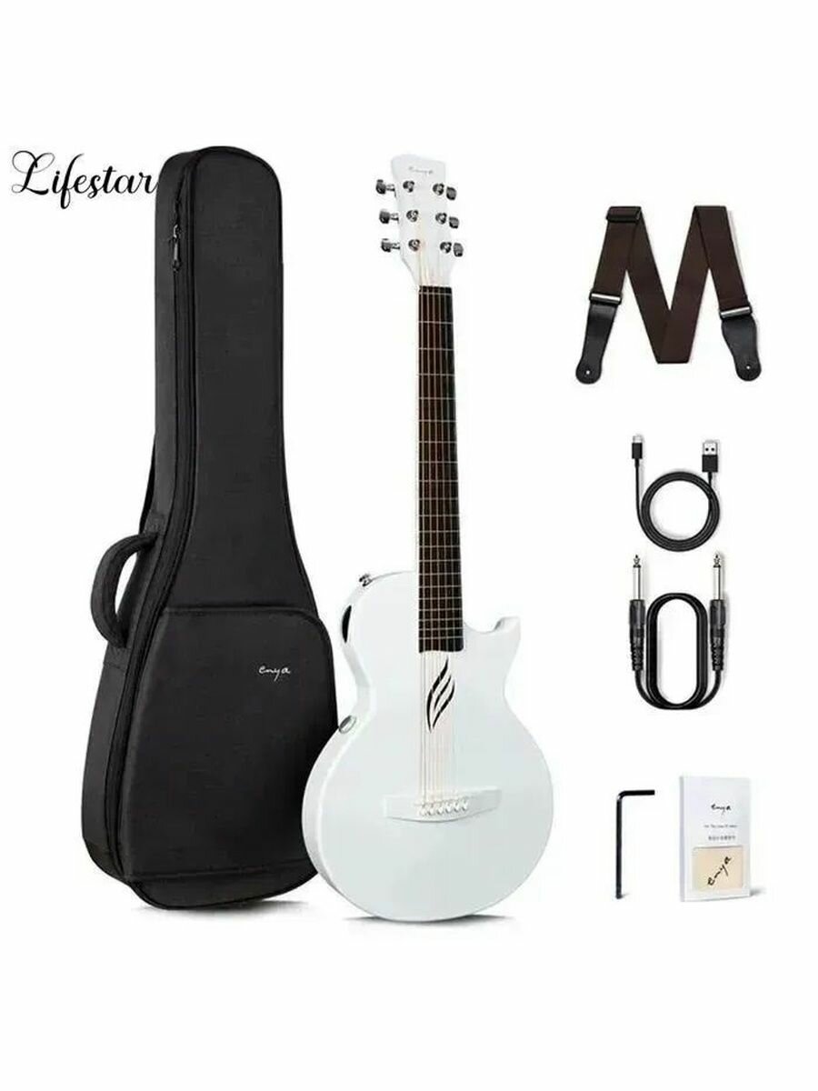 Гитара трансакустическая Enya NOVA GO/SP1. WH,35 дюйма, с датчиком
