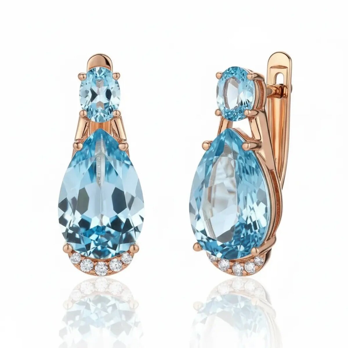 Серьги, красное золото, 585 проба