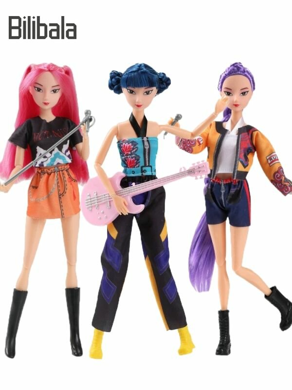 30cm K-pop кукла Охотница на демонов Румимила Зои Принцесса Экшн-кукла-игрушка /3 штук