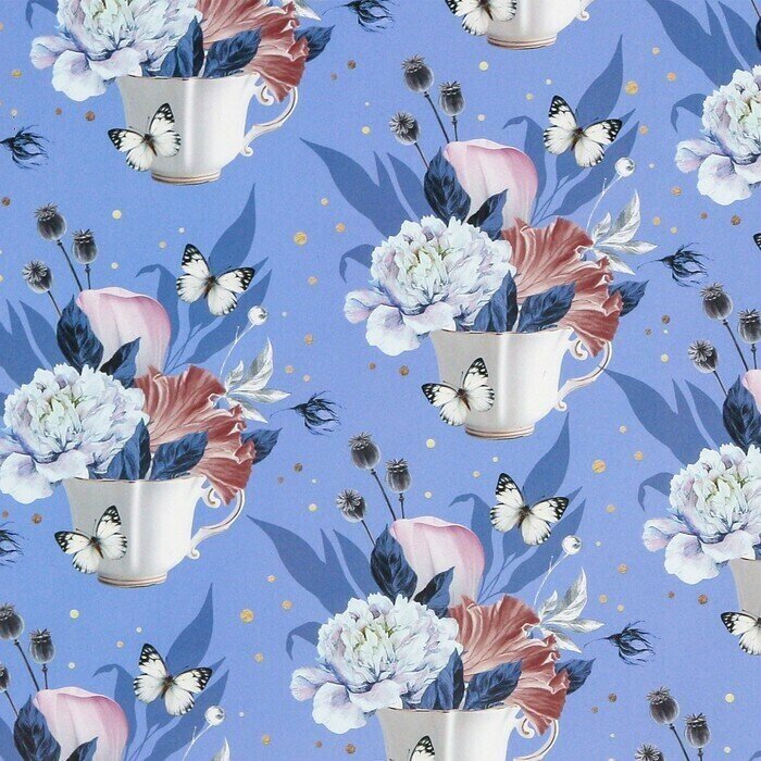 !09 Бумага глянцевая (набор 3 листа) "Цветочная" 50 × 70 см.