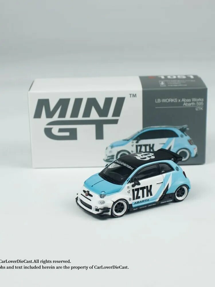 Машинка MINI GT 1/64 #1051 Abarth 595 LB-WORKS x Abas Works IZTK Die-cast Alloy Car Model Collection Gift