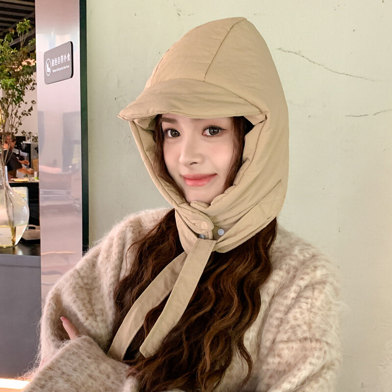 Новая зимняя шапка Lei Feng с бантом для предотвращения холода и сохранения тепла, утолщенная пуховая шапка, женская шапка, женская ветрозащитная шапка, закрывающая уши