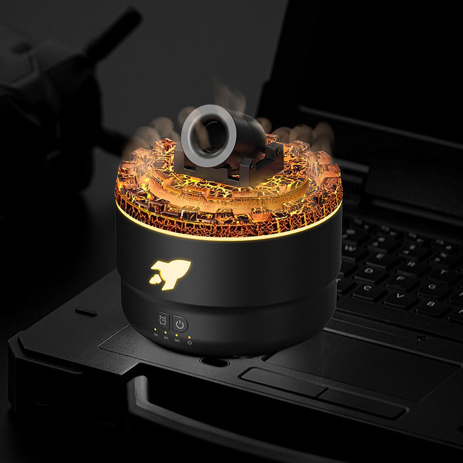 USB-диффузор ароматов, аппарат для ароматерапии эфирными маслами с цветной светодиодной подсветкой, увлажнитель воздуха с холодным паром для домашней комнаты, черный