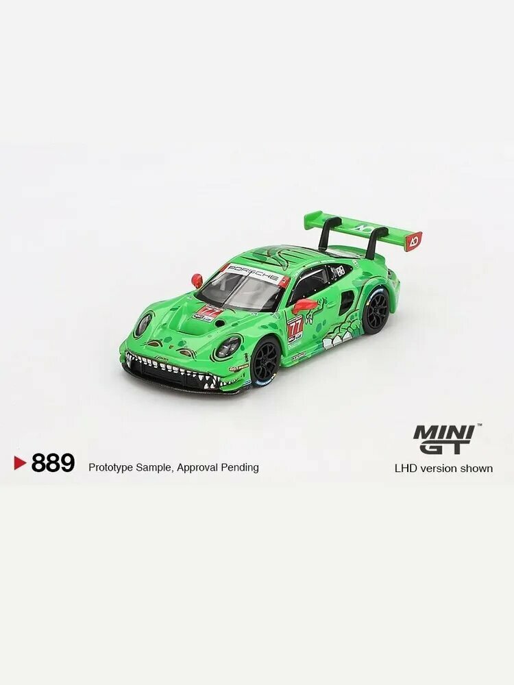 Машинка MINI GT 1/64 minigt 889 Porsche 911 GT3 R #77 AO Racing Die-cast Alloy Car Model Collection Toy Gift