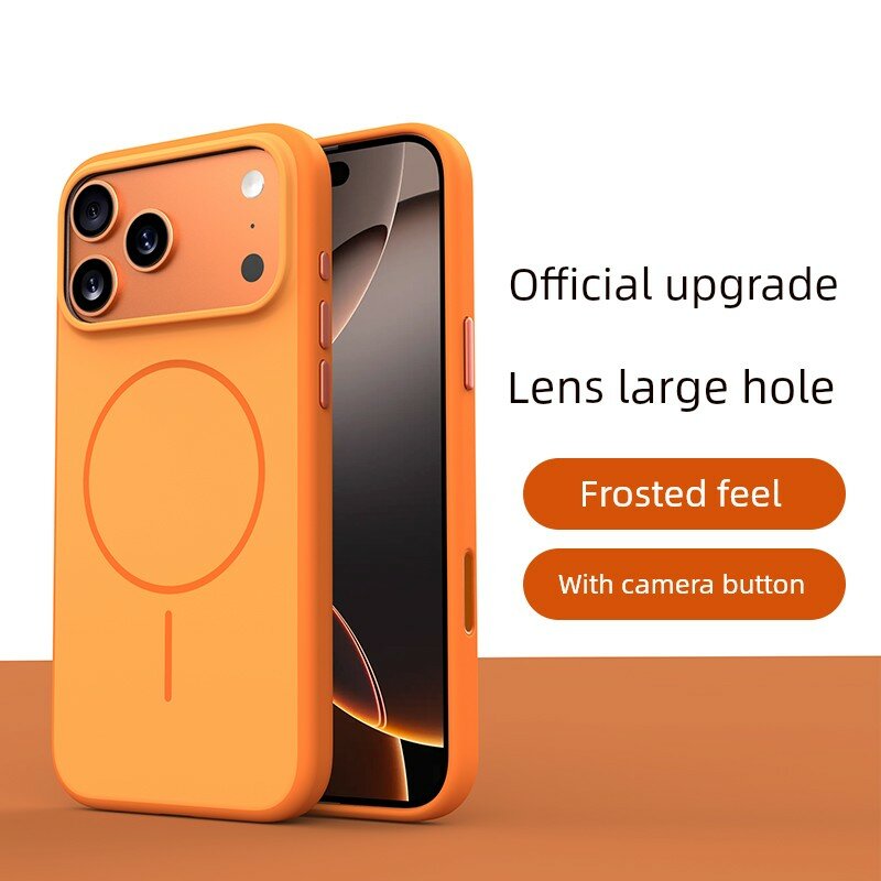 Чехол для iPhone 17 Pro Max Classic с большими отверстиями для объектива, матовая текстура, магнитный для Magsafe,