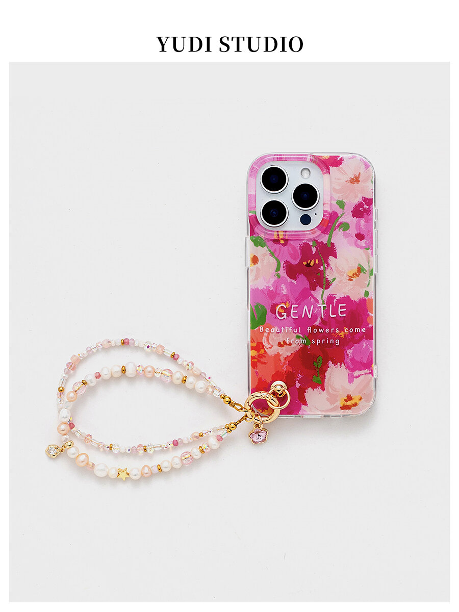 Картина маслом цветы элитный маленький свежий подходит для чехла для мобильного телефона Apple 16 pro max новый