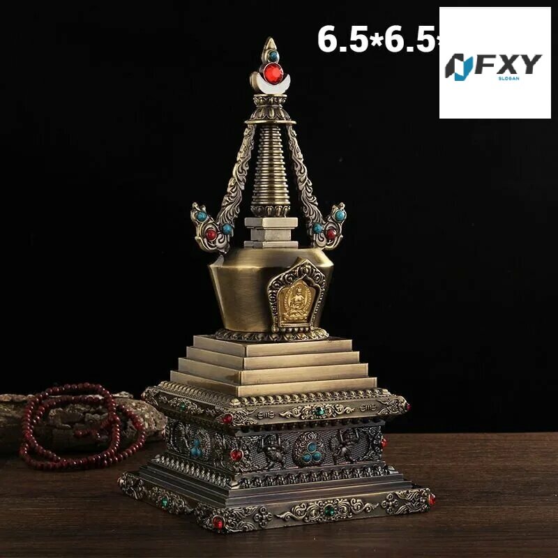Эксклюзивная ступа буддийская из металла для ФэнШуй, 12 на 6.5 см