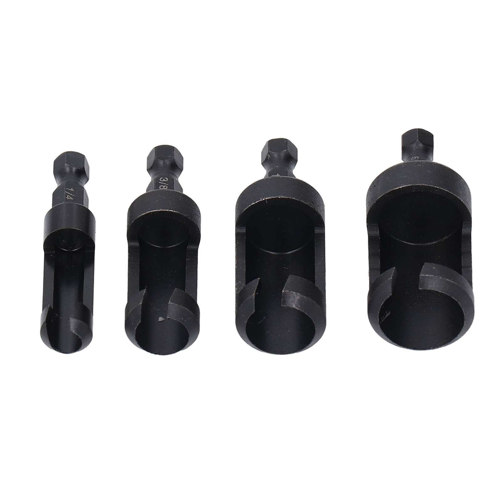 4 шт. Установите деревянный резак 1/4 дюйма 3/8 дюйма 1/2 дюйма 5/8 дюйма шестнадцатеричной хвостовой стальной штекер