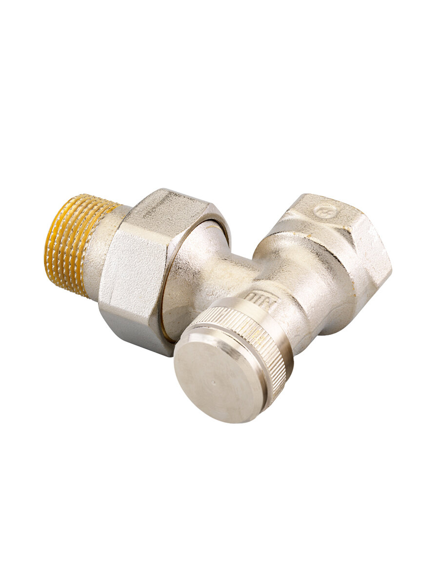 Клапан ручной запорный Danfoss RLV Ду 20 угловой, никелированный