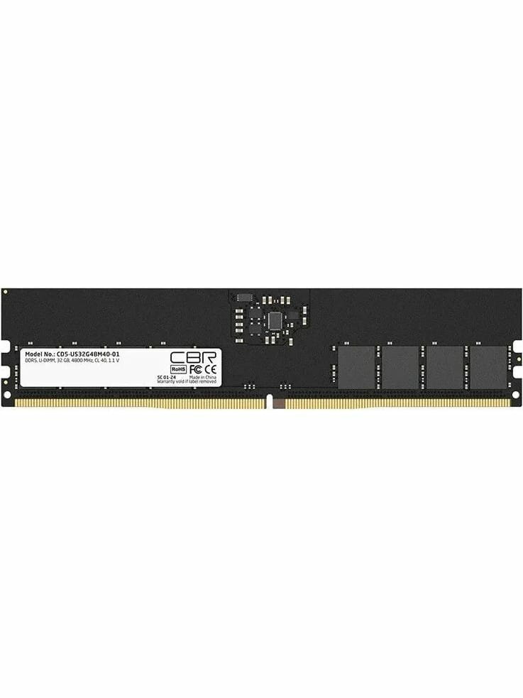 Оперативная память для компьютера CBR CD5-US32G48M40-01 DIMM 32Gb DDR5 4800 MHz CD5-US32G48M40-01