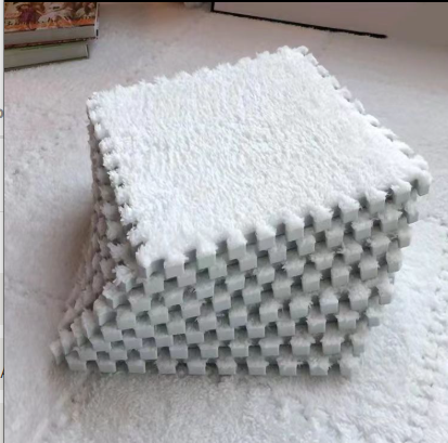 Плюшевый коврик-пазл на полу, 10 шт , белый, 30*30CM.