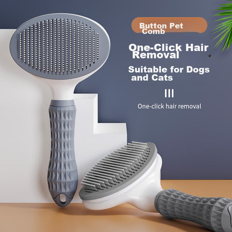Huanchong Pet Grooming Comb, Cat And Dog Hair Comb, Detangling Comb, Fur Remover, Dog Hair Cleaning Tool, Pin Brush, Long-Haired Cat And Dog Grooming Tool