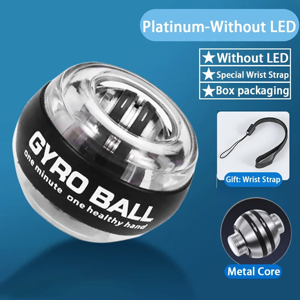 YangChen Power Wrist Гироскопический мяч для тренировки рук Серебряный, Platinum-No-LED