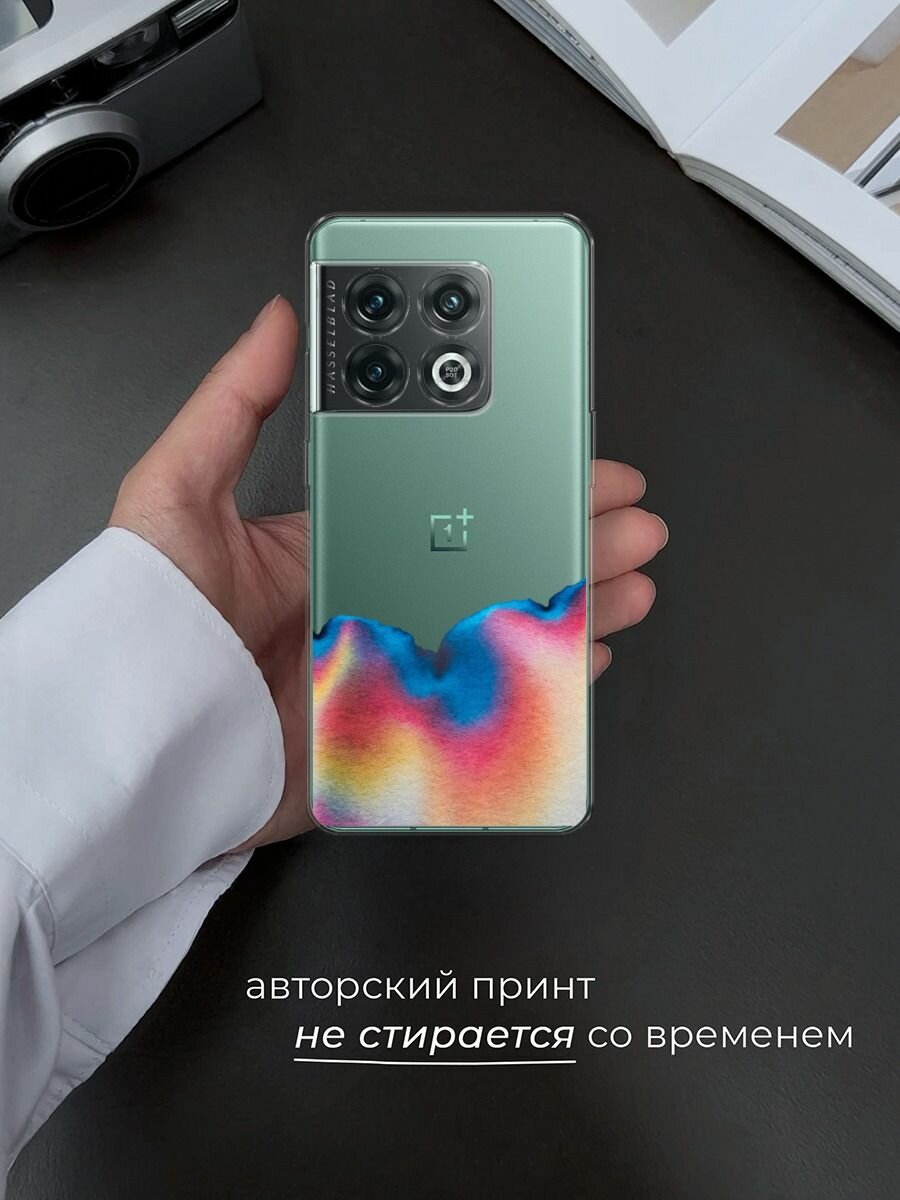 Чехол на OnePlus 10 Pro / ВанПлас 10 Про с принтом Акварельное сочетание, прозрачный — фото 1