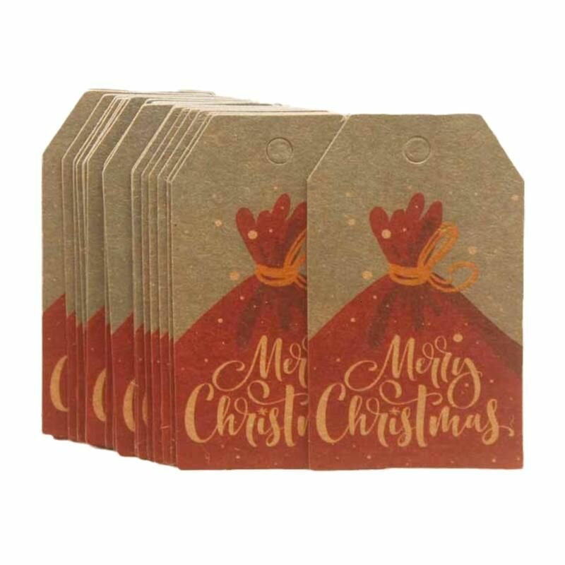 Рождественские бирки для подарков, Цвет говядины - Подарочный пакет