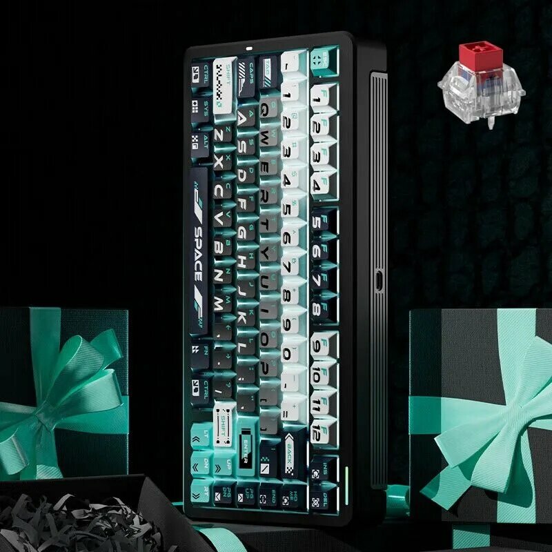 FL.Esports Игровая клавиатура проводная , Английская раскладка, черный, светло-зеленый