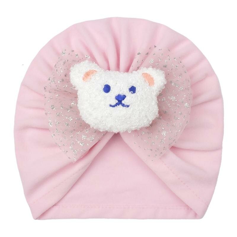 Детская шапочка-тюрбан для новорожденных, Розовый