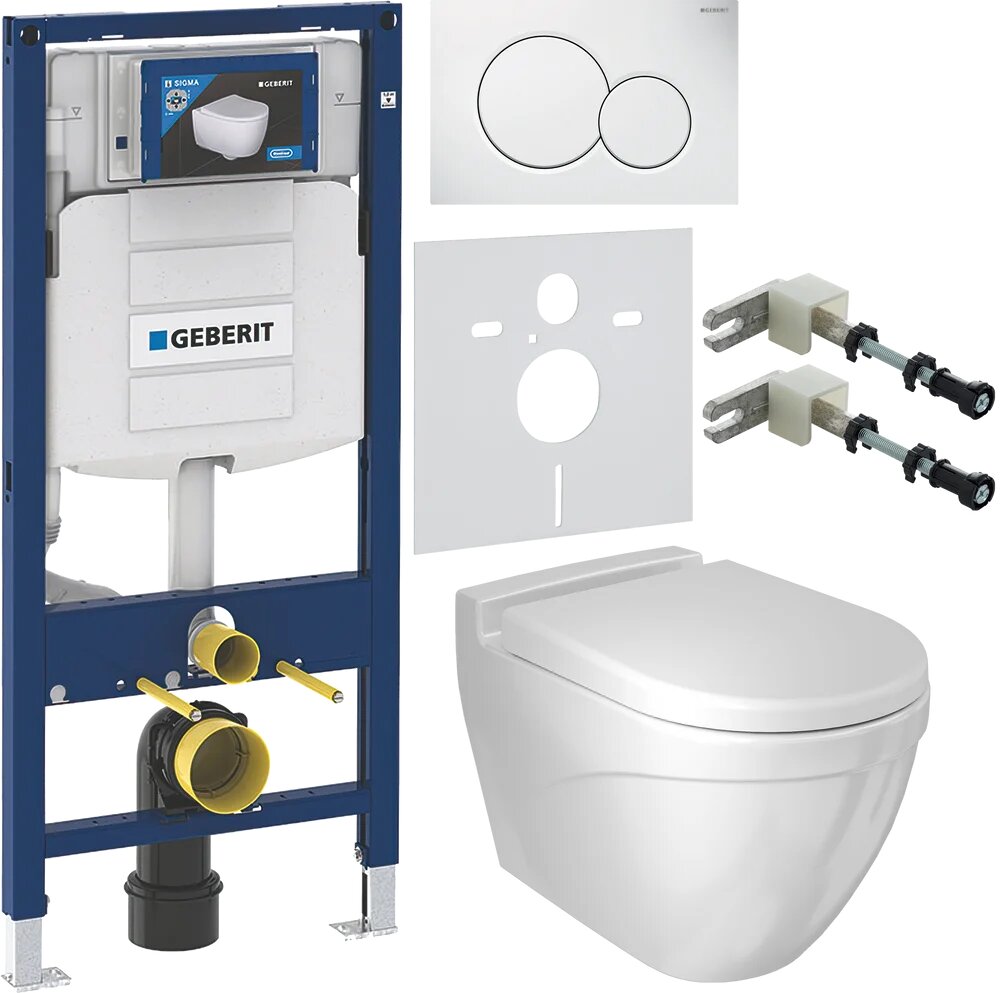 Комплект 6 в 1 Унитаз подвесной BOCCHI Taormina Arch 1012-001-0129 / Сиденье A0301-001 / Инсталляция Geberit Duofix 111.300.00.5, Кнопка Sigma 01 115.770.11.5, Крепления 111.815.00.1, Звукоизоляция