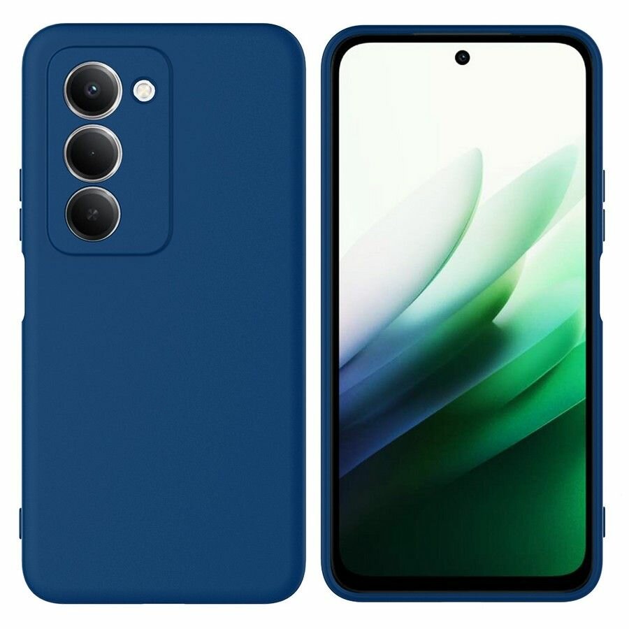 Силиконовая накладка без логотипа Silky soft-touch для Xiaomi Redmi 15 4G (2025) синий