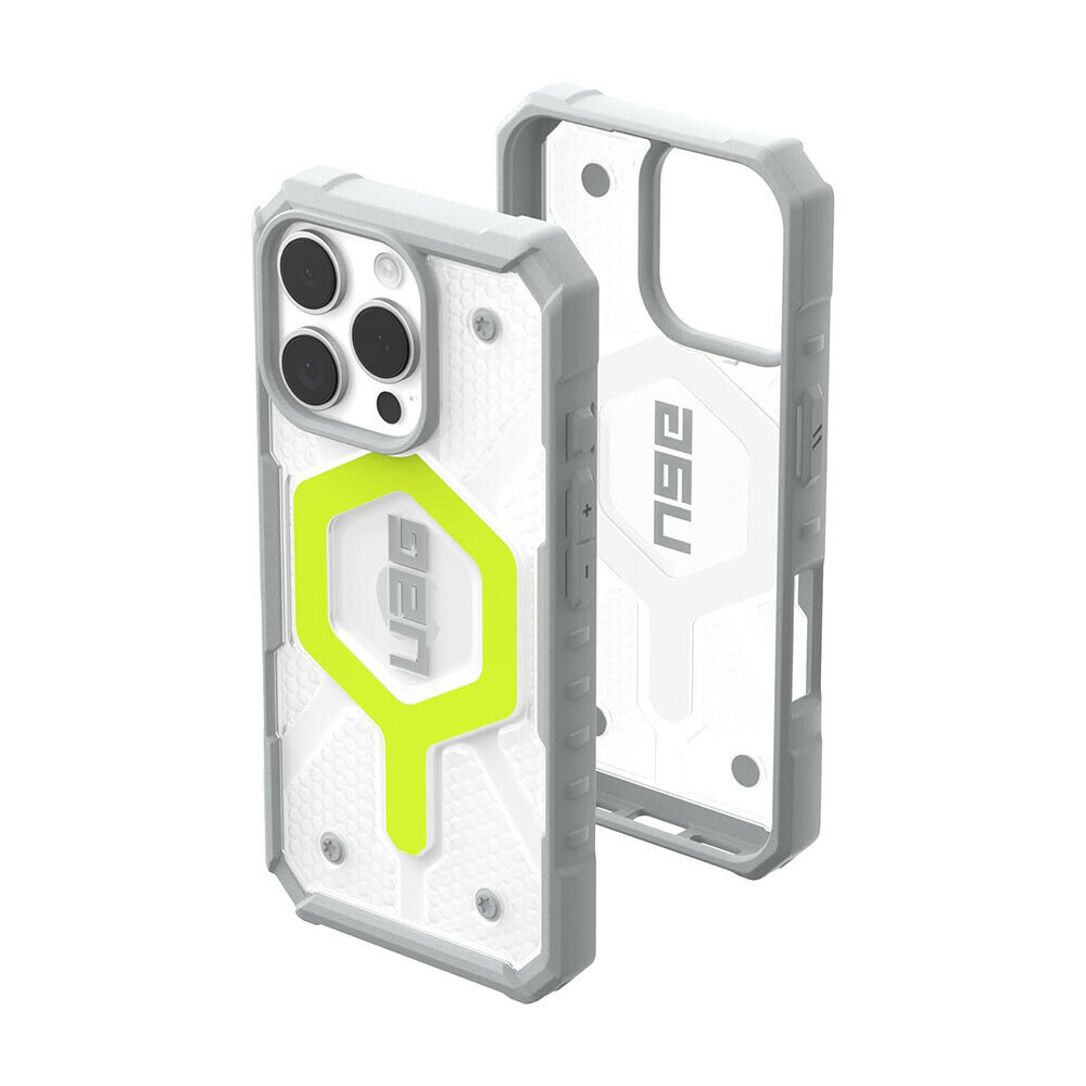 Чехол + шнурок с поддержкой MAGSAFE Uag Pathfinder Clear для iPhone 16 Pro 6.3", цвет неон (Active Neon Lanyard)