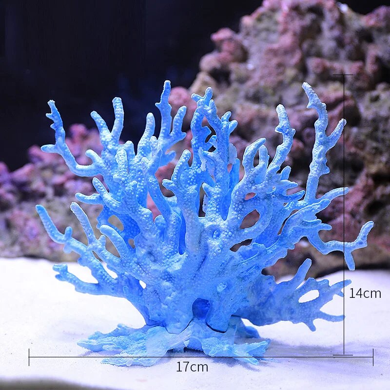 Голубой Коралл для Аквариума - Натуральная Коралловая Фигурка, Высота 14 см